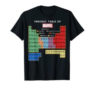 marvel ultimate periodic table of elements graphic t-shirt