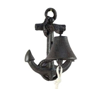 Cast Iron Wall Mounted Anchor Bell 8 Inch - Captains Bell - Rustic Wall Art