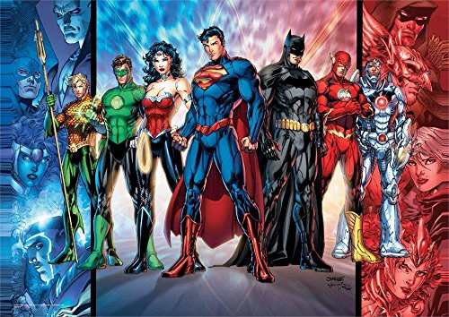 MIGHTYPRINT DC Comics – Justice League – Team Picture – Unique Wall Art – 17” x 24” – NOT MADE OF PAPER – Perfect for Gifting and Collecting