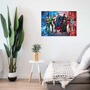 MIGHTYPRINT DC Comics – Justice League – Team Picture – Unique Wall Art – 17” x 24” – NOT MADE OF PAPER – Perfect for Gifting and Collecting