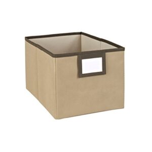 closetmaid 25064 fabric bin with write-on label, mocha