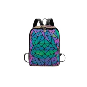 Women Geometric Luminous Backpack Fashion Bags Lingge Flash Travel School College Rucksack NO.5L