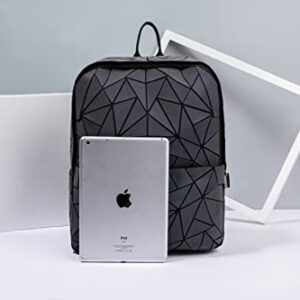 Women Geometric Luminous Backpack Fashion Bags Lingge Flash Travel School College Rucksack NO.5L