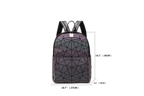 Women Geometric Luminous Backpack Fashion Bags Lingge Flash Travel School College Rucksack NO.5L