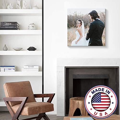 SIGNFORD 24"x24" Custom Canvas Prints, Travel Personalized Poster Wall Art with Your Photos Wood Frame