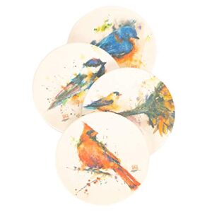 demdaco dean crouser songbird watercolor 4 x 4 absorbent ceramic and cork coasters set of 4