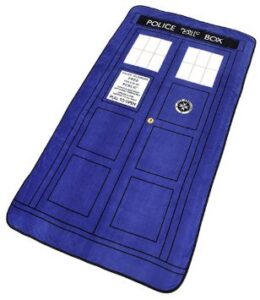 doctor who tardis large throw blanket – largest & newest & softest throw blanket 50″x89″ (silk touch not micro fleece)