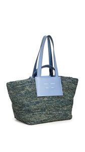 proenza schouler white label women’s xl morris raffia tote, dove grey, one size