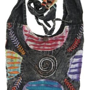 Original Collections Bohemian Embroidered Ripped Razor Cut Crossbody Hippie Purse Handbag AND Backpack Multicolor