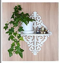 hadaaya White Wall Mounted Decorative Floating Shelves for Living Room Bedroom, Office, Home Decor