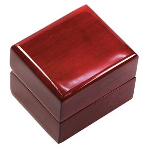 Regal Displays Elegant Rosewood Ring Box Premium Wooden Box with White Leather Interior and Metal Hinge (Ring)