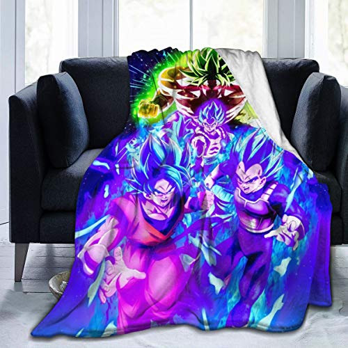 Wadeworth Japanese Anime Cartoon Micro Fleece Throw Blanket Super Soft Warm Lightweight Blankets for Bed Couch Sofa (Black 2, 80"X60")