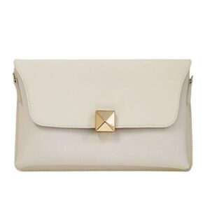 JNB Synthetic Leather Case Clutch, Ivory