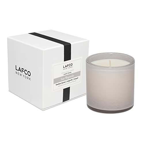 LAFCO New York Signature Candle, Star Magnolia - 15.5 oz - 90-Hour Burn Time - Reusable, Hand Blown Glass Vessel - Made in The USA