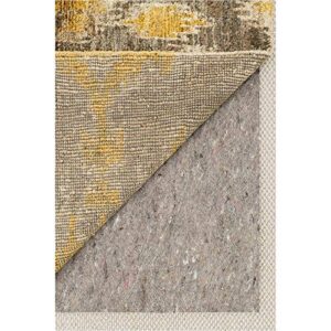 loloi dual grip felted pad area rug, 2-feet by 8-feet, grey