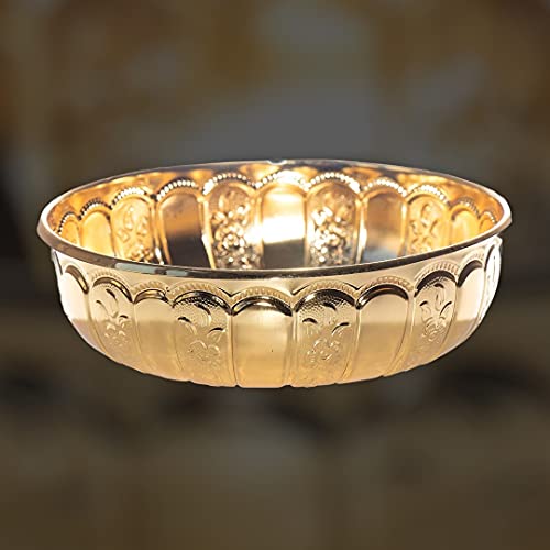 Alisveristime Turkish Authentic Copper Bath Bowl & Hammam Bowl (Gold)