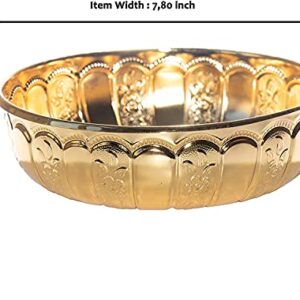 Alisveristime Turkish Authentic Copper Bath Bowl & Hammam Bowl (Gold)