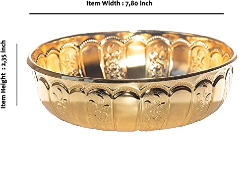 Alisveristime Turkish Authentic Copper Bath Bowl & Hammam Bowl (Gold)