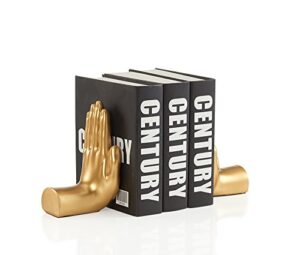 danya b. ny8003gld contemporary accent book shelf decor – hands sculpture bookend set