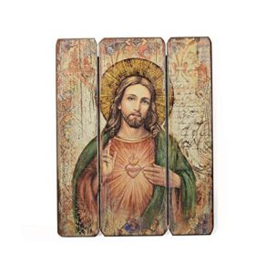 joseph’s studio by roman – sacred heart decorative panel, 15″ h, courageous panels, medium density fiberboard, home decor, religious, giftware, decorative, beautiful detail