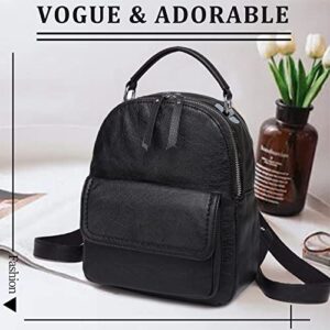 Mini Backpack Purse,ChaseChic Cute Small Convertible Leather Fashion Backpacks for Girls Women Black