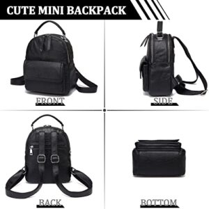 Mini Backpack Purse,ChaseChic Cute Small Convertible Leather Fashion Backpacks for Girls Women Black