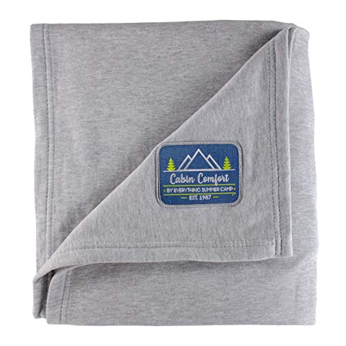 Sweatshirt Blanket Throw - Extra Large, Super Soft, & Lightweight - for Outdoors, Travel, or Movie Night in - Over-Sized and Comfy - 65 x 85 Inches - 50/50 Cotton Polyester Blend (Gray)