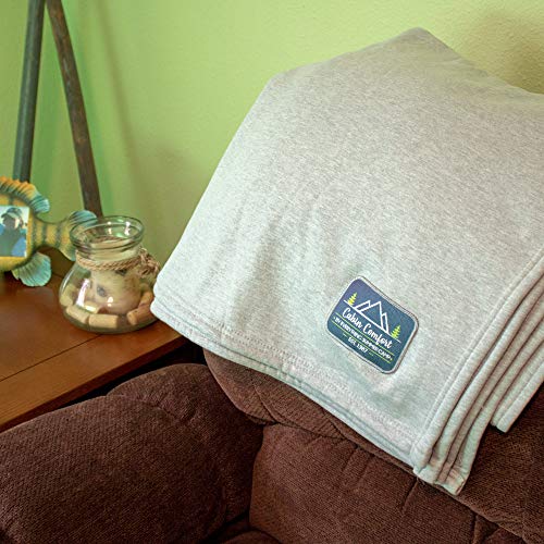 Sweatshirt Blanket Throw - Extra Large, Super Soft, & Lightweight - for Outdoors, Travel, or Movie Night in - Over-Sized and Comfy - 65 x 85 Inches - 50/50 Cotton Polyester Blend (Gray)