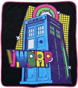 doctor who blanket tardis pop art micro raschel afghan throw blanket 50″x 60″