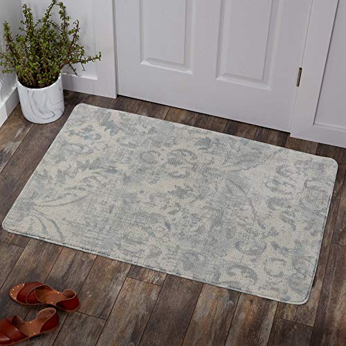 Lahome Damask Area Rug - 2' X 3' Non-Slip Area Rug Small Accent Distressed Throw Rugs Floor Carpet for Door Mat Entryway Bedrooms Laundry Room Decor (2' x 3', Gray)