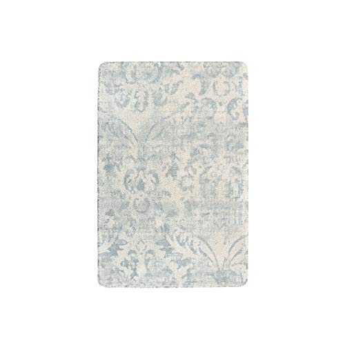 Lahome Damask Area Rug - 2' X 3' Non-Slip Area Rug Small Accent Distressed Throw Rugs Floor Carpet for Door Mat Entryway Bedrooms Laundry Room Decor (2' x 3', Gray)