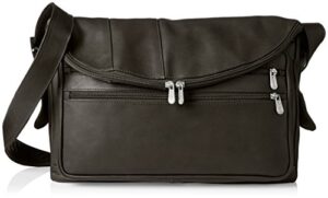 piel leather cross body tote, black, one size