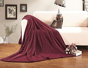 elegant comfort ultra super soft fleece plush luxury blanket king/cal king burgundy