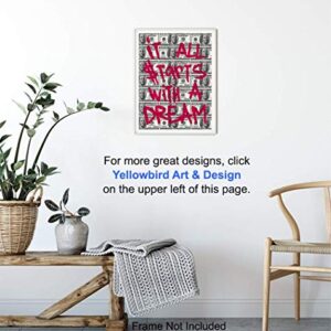 Office Wall Art, Home Decor - Motivational 8x10 Poster Print in Graffiti, Street Art, Mural Style - Unique Room Decorations and Gift for Entrepreneur - Unframed Photo