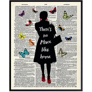 Wizard of Oz Quote, Dictionary Art, Theres No Place Like Home - Upcycled 8x10 Poster print for Girl, Kids Room, Bedroom, Nursery - Unique Gift for Dorothy, Fans - Unframed Photo Print