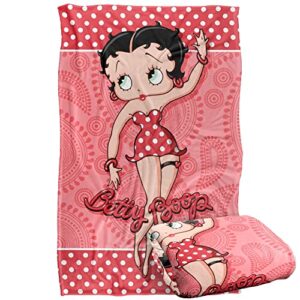 trevco betty boop paisley & polka dots silky touch super soft throw blanket 36″ x 58″