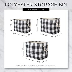 DII, Collapsible Variegated Polyester Storage Bin with Cotton Handles Large Gray