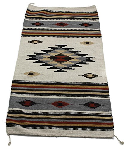 Onyx Arrow Southwest Area Rug, 32 x 64 Inches, Center Diamond, Cream/Black/Multi