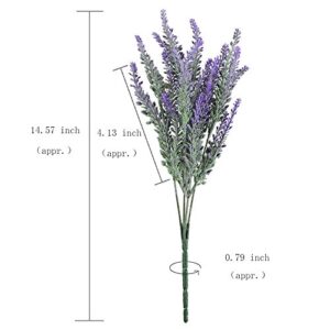 GTIDEA 4pcs Artificial Flowers Flocked Plastic Lavender Bundle Fake Plants Wedding Bridle Bouquet Indoor Outdoor Home Kitchen Office Table Centerpieces Arrangements Christmas Decor