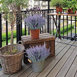 GTIDEA 4pcs Artificial Flowers Flocked Plastic Lavender Bundle Fake Plants Wedding Bridle Bouquet Indoor Outdoor Home Kitchen Office Table Centerpieces Arrangements Christmas Decor