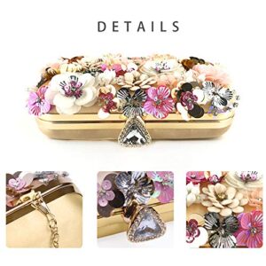 Lanpet Women Clutches Flower Evening Handbag Chain Strap Shoulder Bag