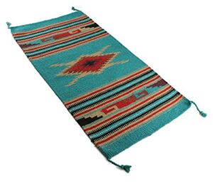 onyx arrow southwest area rug, 20 x 40 inches, eagle eye, green/tan