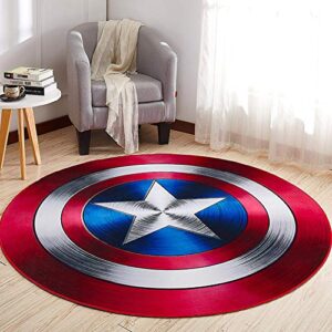 aoile round floor rug, non slip cartoon printing children play carpet crawling carpet for bedroom living room sofa round 2 80cm