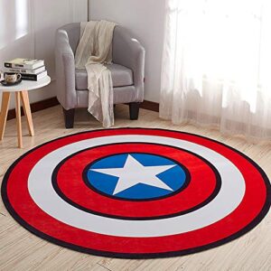 Aoile Round Floor Rug, Non Slip Cartoon Printing Children Play Carpet Crawling Carpet for Bedroom Living Room Sofa Round 2 80cm