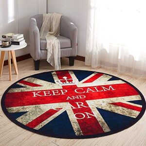 Aoile Round Floor Rug, Non Slip Cartoon Printing Children Play Carpet Crawling Carpet for Bedroom Living Room Sofa Round 2 80cm