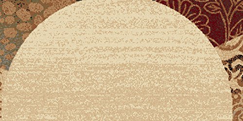 Sedona Transitional Floral Beige Round Area Rug, 8' Round