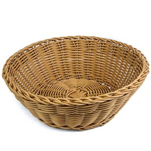 KOVOT Poly-Wicker Round Basket - 10.5"D x 4"H Woven Polypropylene (1)