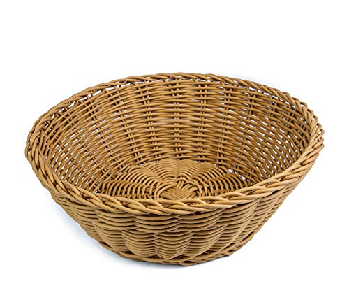 KOVOT Poly-Wicker Round Basket - 10.5"D x 4"H Woven Polypropylene (1)