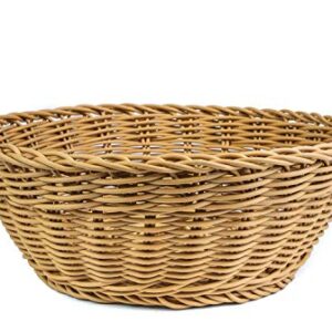 KOVOT Poly-Wicker Round Basket - 10.5"D x 4"H Woven Polypropylene (1)