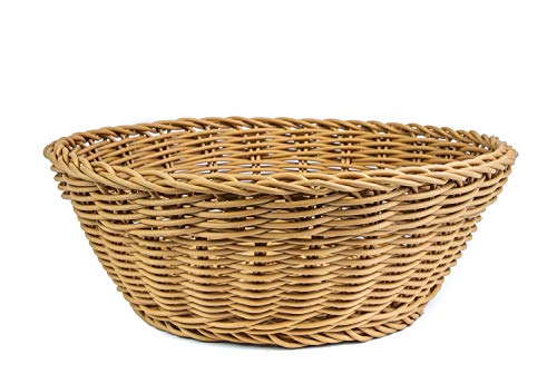 KOVOT Poly-Wicker Round Basket - 10.5"D x 4"H Woven Polypropylene (1)